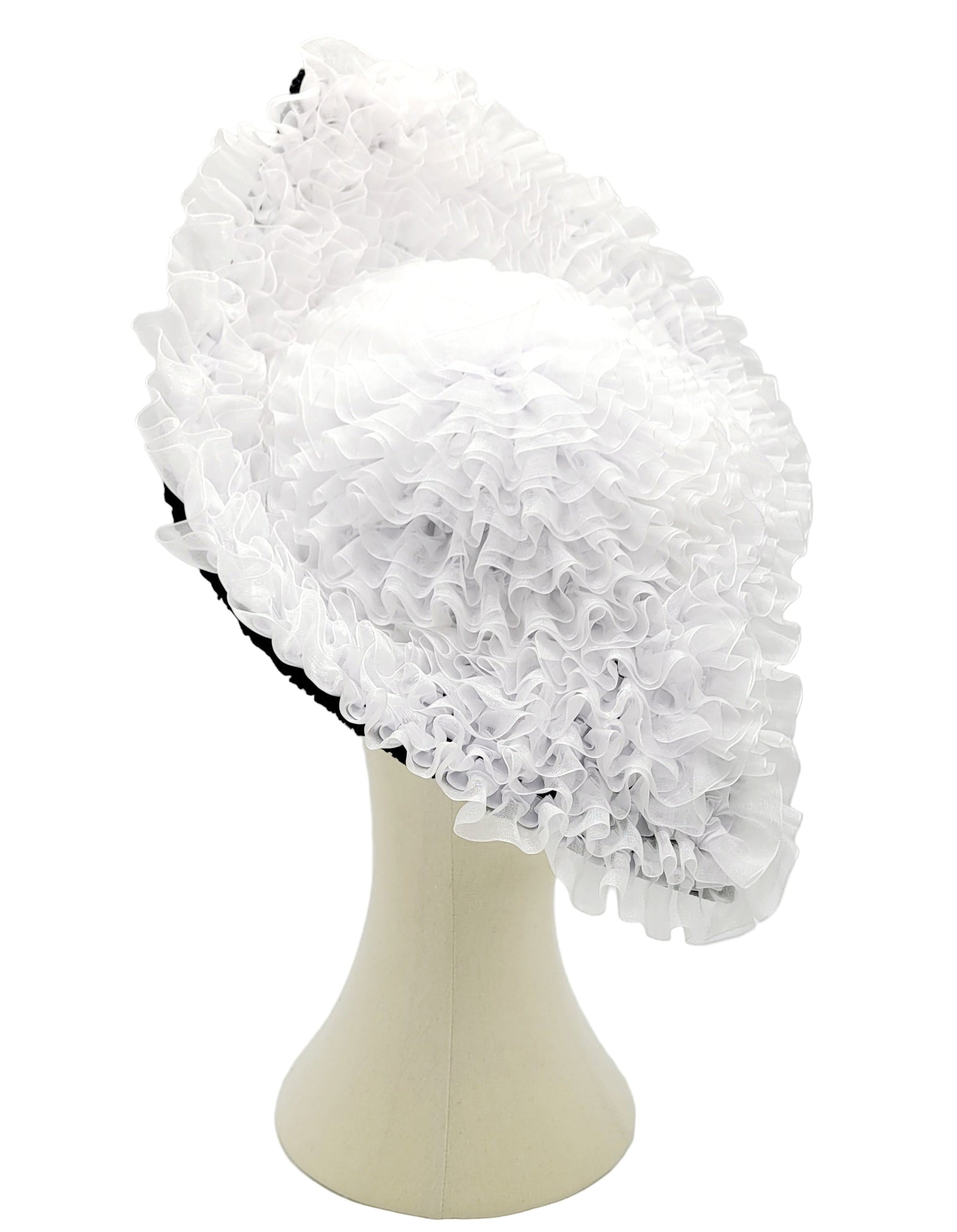 WHITE SOUFFLE FASCINATOR – Lisa McFadden Millinery